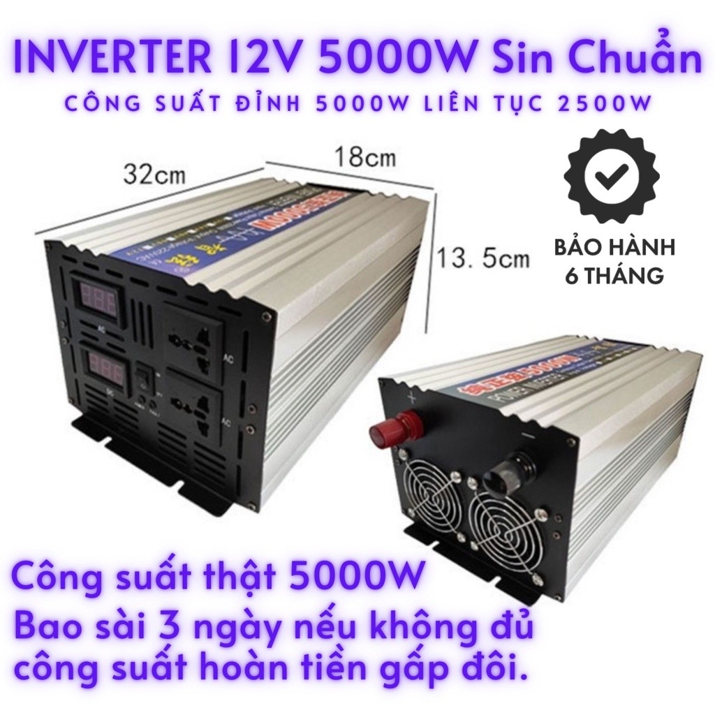 INVERTER BỘ BIẾN ĐIỆN SIN CHUẨN 12V/24V/48V/60V 220V – CÔNG SUẤT 1000W ...