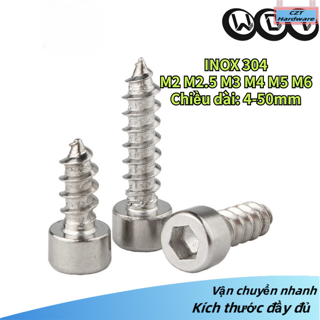 m1.7 m2 m2.3 m2.6 m3 m4 m5 m6 Vít Đầu Tròn Ốc Vít Đầu Lục Giác Bằng inox 304 Đinh vít lục giác ...