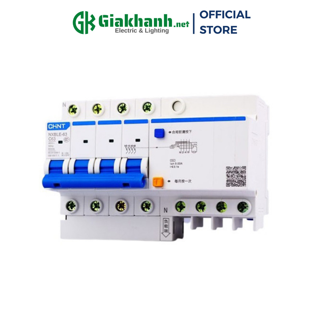 CB Chống Giật 3 Pha RCBO Chint NXBLE-63 63A 3P+N 30mA 6kA | Shopee Việt Nam