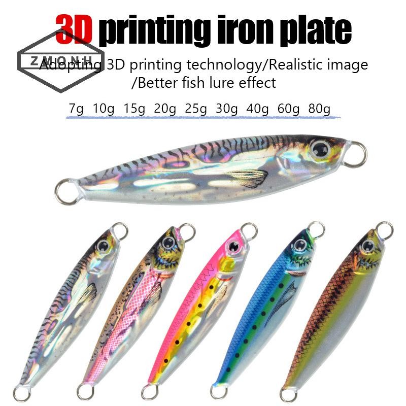 Zmonh 3D Pring Cast Jig Kim loại chậm Jig Cá hồi Cá ngừ Bass Shore Casg ...
