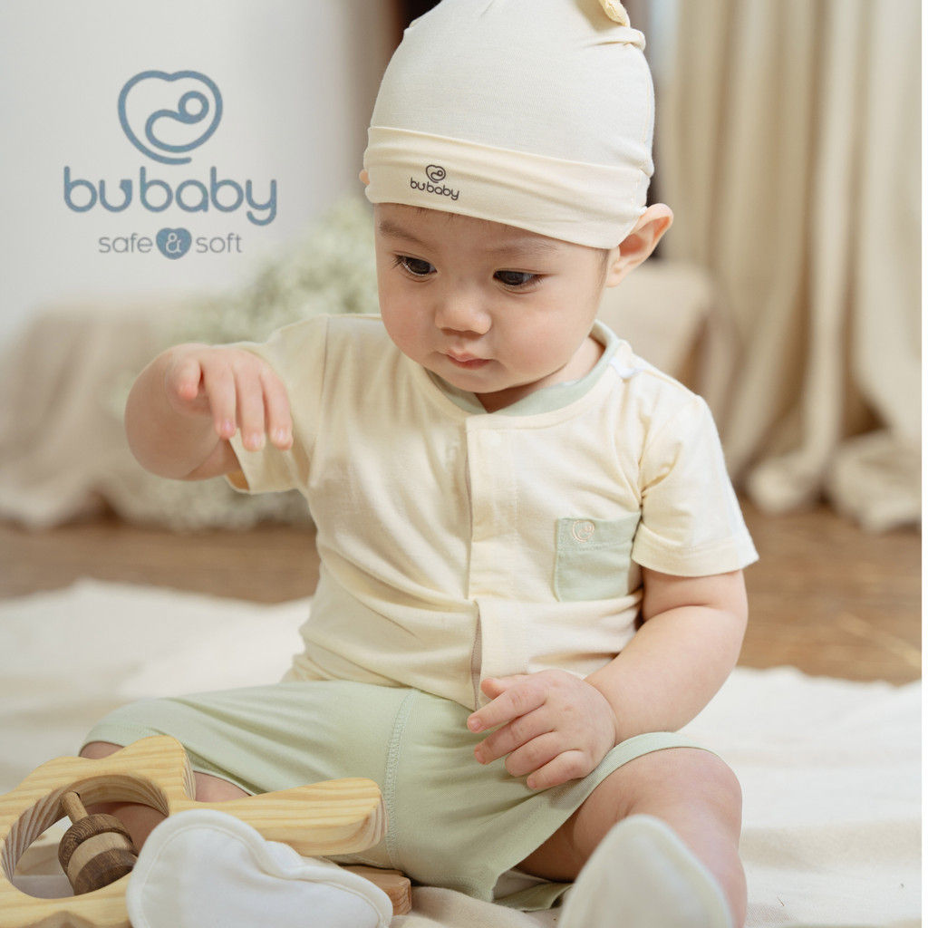 [BU Baby] (1M-9M) Bộ ngắn tay cài giữa cổ tàu Bambus - BBB130205 | Quần ...