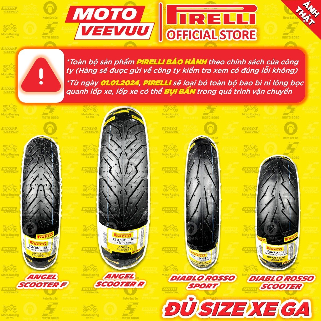 [MTVV] Vỏ lốp xe ga PIRELLI đủ size Angel Scooter Rosso Sport Scooter ...