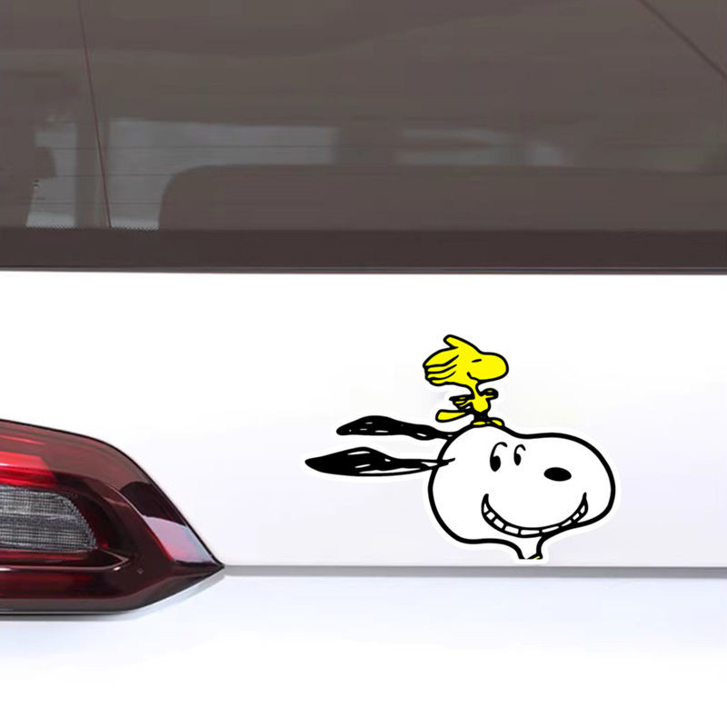 Nhãn dán hoạt hình ô tô Snoopy body scratch cover nhãn dán trang trí ...