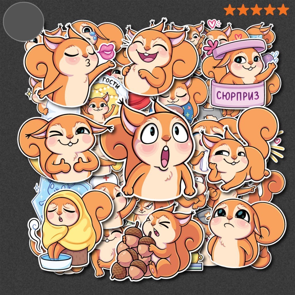 50 Sticker Sóc nâu,miếng dán sticker dán mũ bảo hiểm, laptop, điện ...