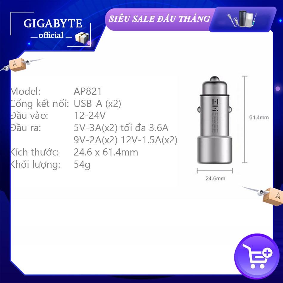 Tẩu sạc nhanh ô tô ZMI AP821 QC 3.0 hai cổng USB | Shopee Việt Nam