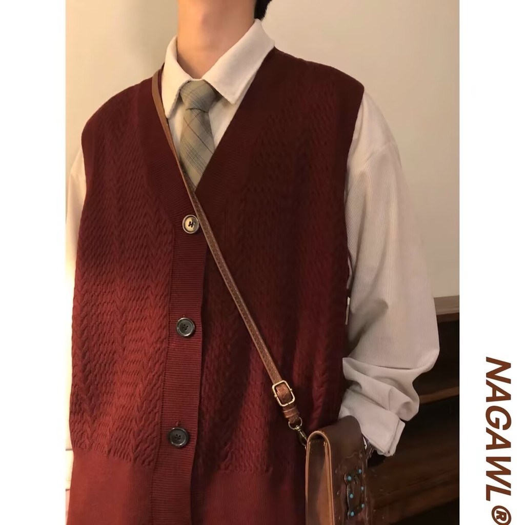 Sinransinya Áo vest nam mới phong cách retro Nhật Bản giản dị cao cấp ...