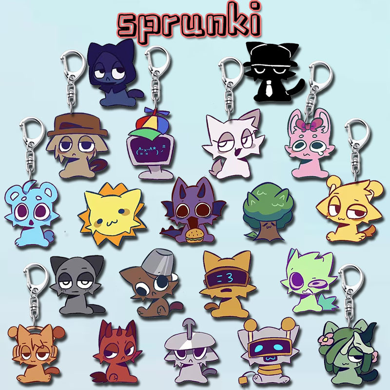 Sprunki Acrylic Keychain tất cả các nhân viên dễ thương sinh viên Ba lô ...