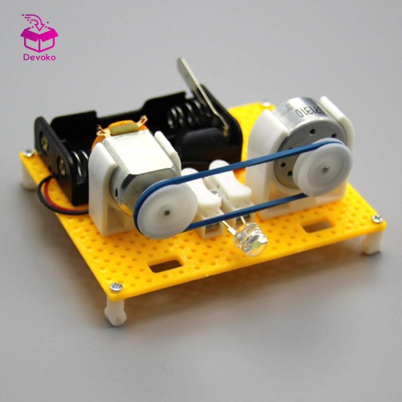 Bộ dụng cụ máy phát điện động cơ DIY có bóng đèn LED Lắp ráp đơn giản Mô hình động cơ điện ...