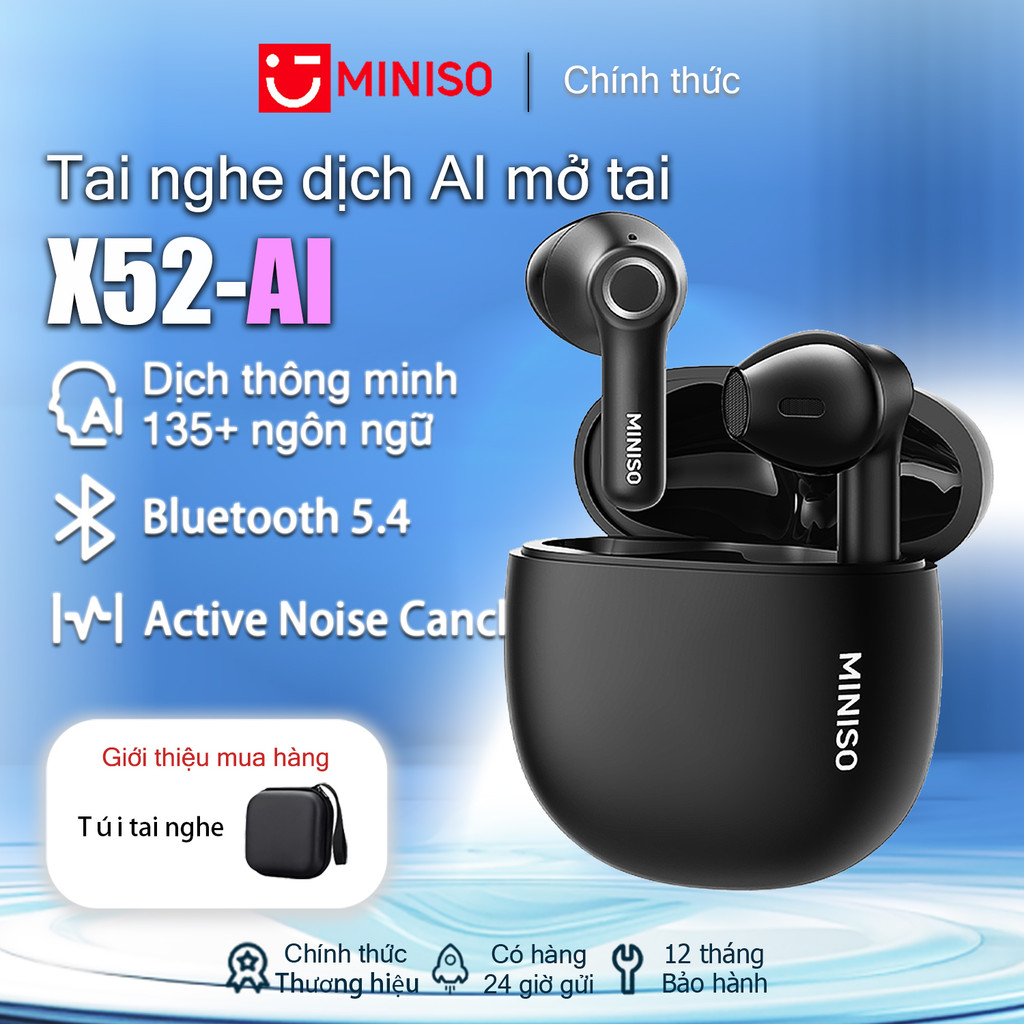 MINISO X52 Tai Nghe Phiên Dịch Bluetooth 5.4 ENC Khử tiếng ồn AI Cuộc ...