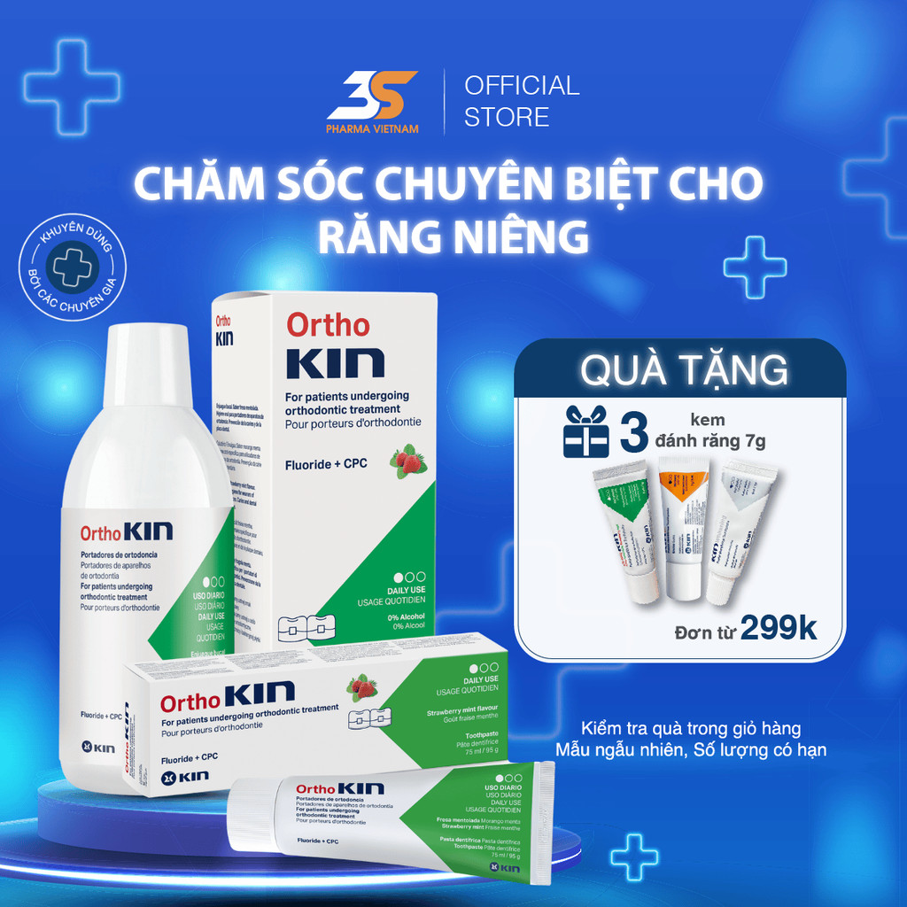 Combo Nước Súc Miệng Kem Đánh Răng Ortho Kin Cho Răng Niềng, Chỉnh Nha ...