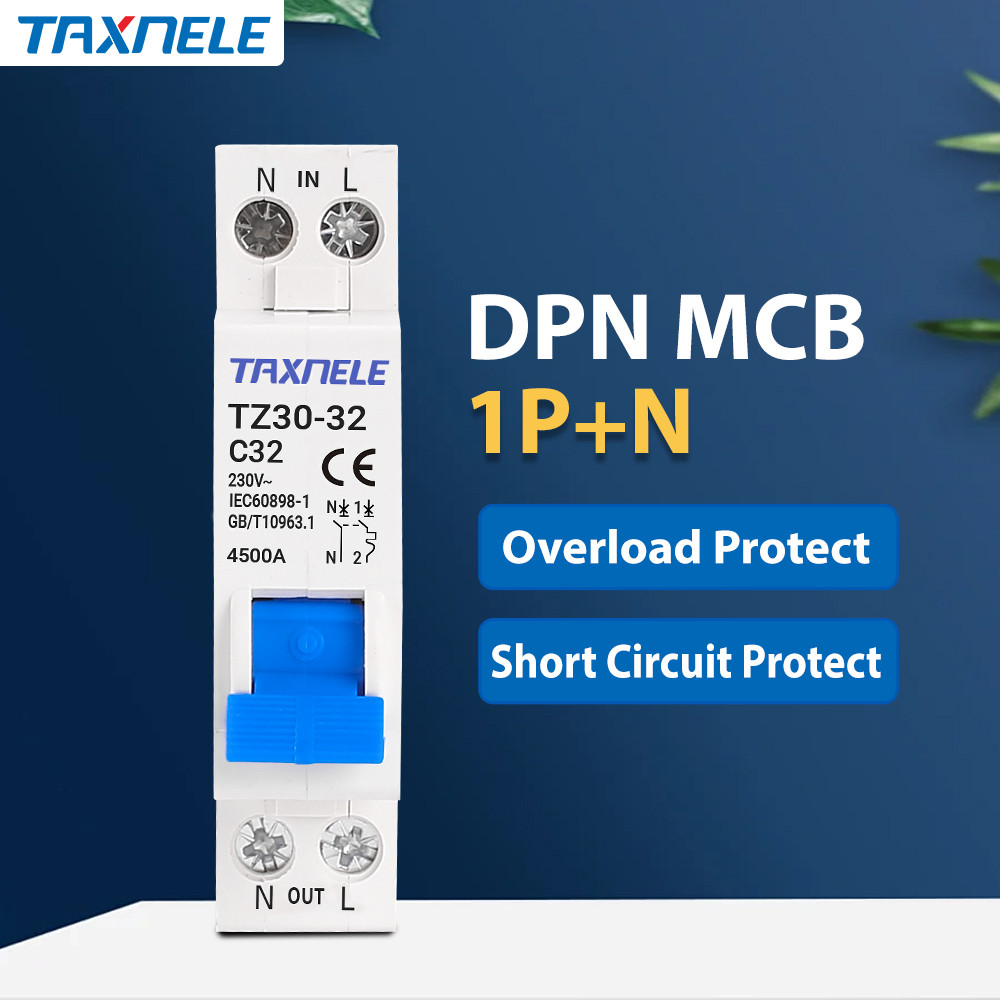 Bộ ngắt mạch Mini TAXNELE DPN 1P + N MCB 6A 10A 32A Din Rail Gắn Cutout Công tắc không khí gia ...