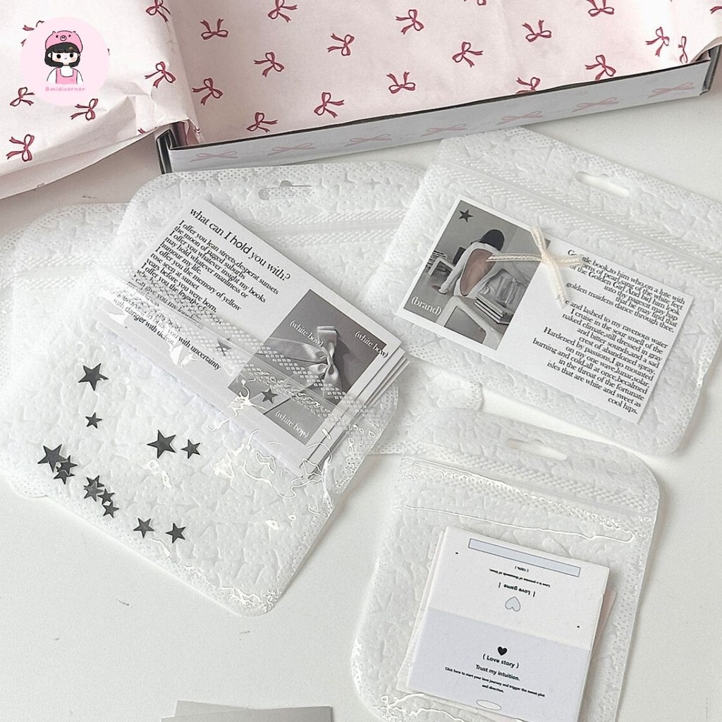 Set 10 Túi Zip Trắng Xốp Photocard Bảo Quản Thẻ Gói Hàng Dễ Thương Midi ...