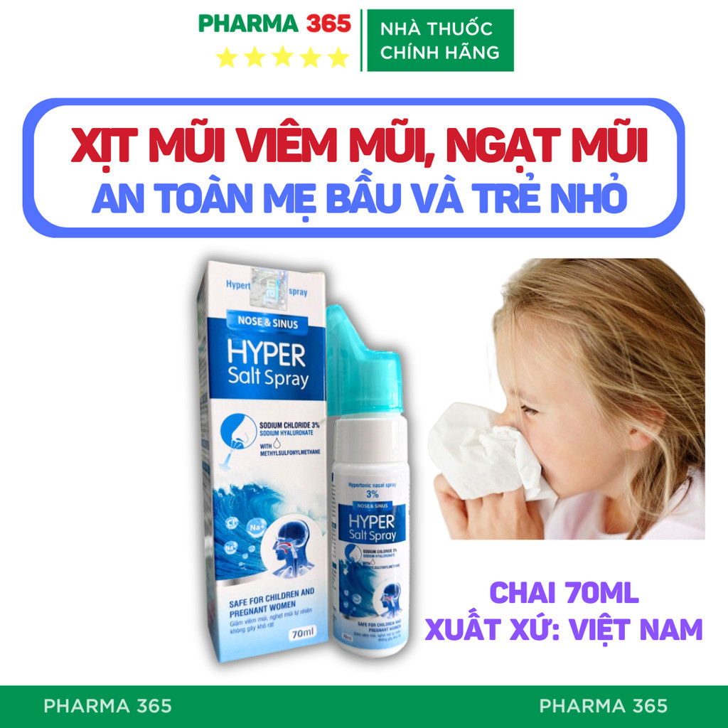 Xịt Mũi Họng Hyper Salt Spray- Rửa và Vệ Sinh Mũi Họng, Bảo Vệ Đường Hô ...