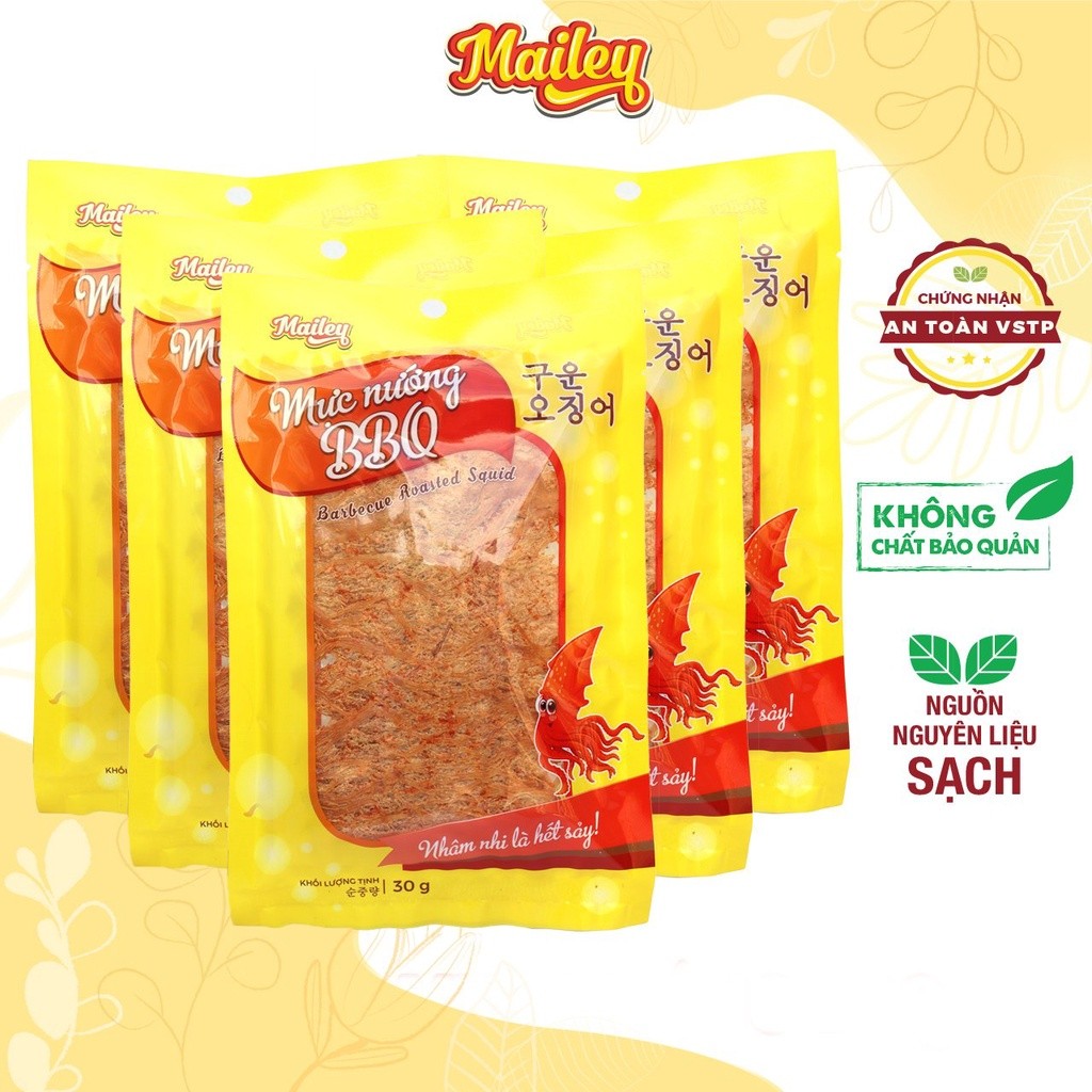 Mực nướng BBQ ăn liền Mailey cay ngon đậm vị Combo 5 gói 30g | Shopee ...
