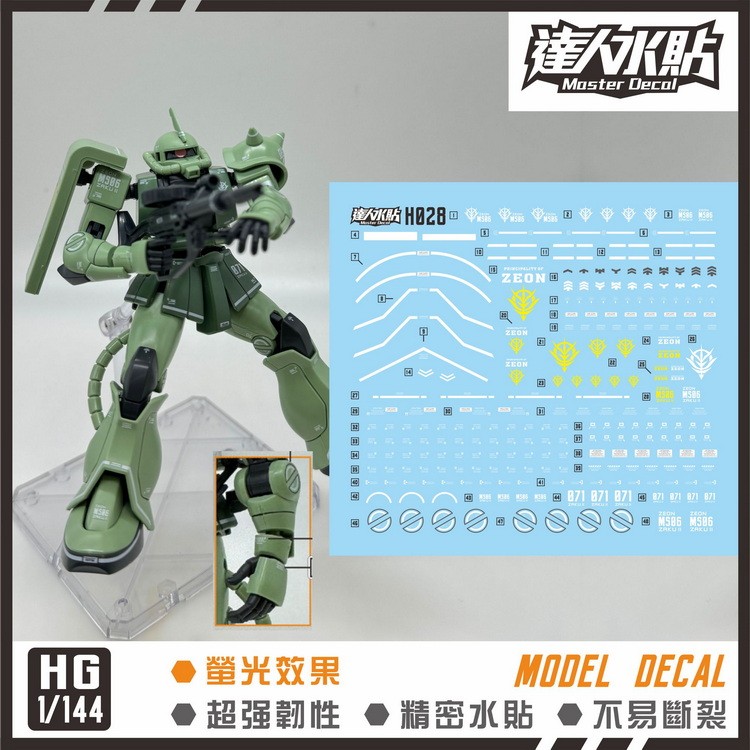 Master H028 HG ZEON ZAKU 1 / 144 Đề can trượt nước | Shopee Việt Nam