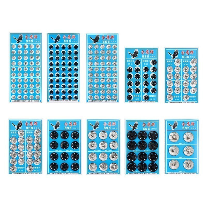 Cúc bấm mini vỉ 50 cúc, Khuy cúc bấm 8.5, 10,12,16, 21mm, kim loại nhiều cỡ -CASSN | Shopee Việt Nam