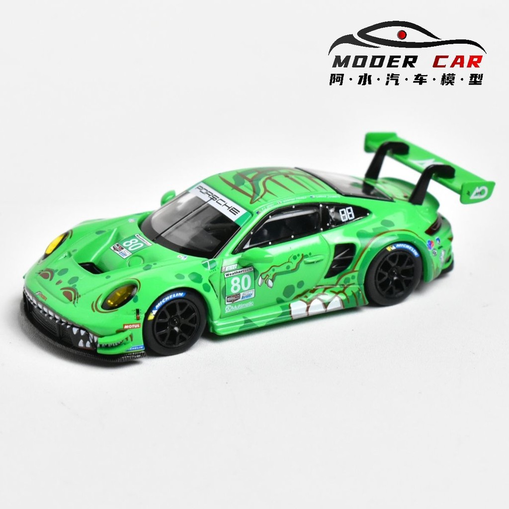 Mini GT 713 1: 64 Porsche 911 GT3 Mẫu xe hợp kim Tyrannosaurus màu xanh ...