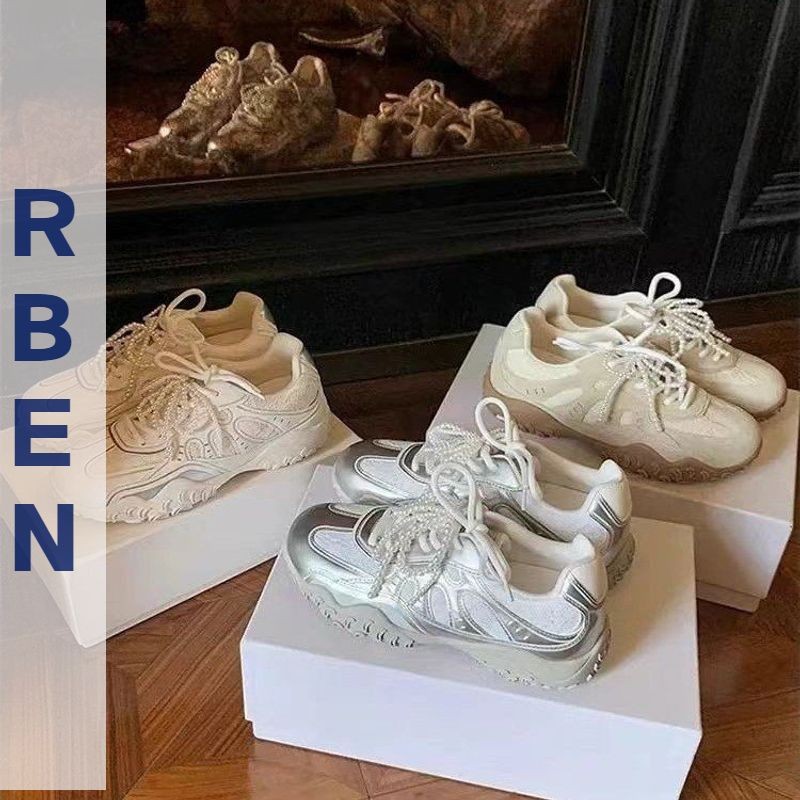 Giày thể thao nữ nhẹ thoải mái RENBEN có chi tiết ngọc trai cho mùa xuân | Shopee Việt Nam