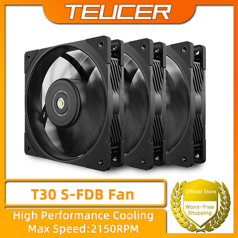 Quạt PC TEUCER T30, 12cm 12V 4PIN PWM 2150RPM S-FDB Vòng bi yên tĩnh Quạt làm mát, Quạt làm mát ...