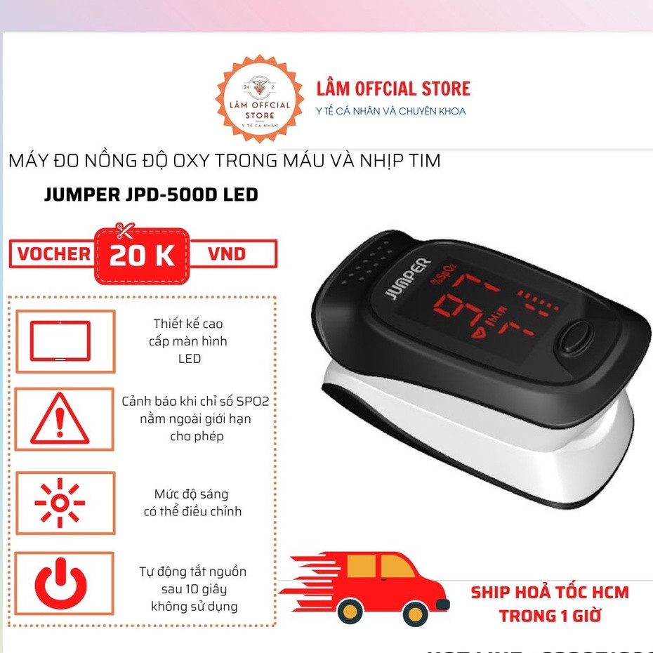 Máy đo nồng độ oxi trong máu JUMPER JPD-500D LED hàng chính hãng của ...