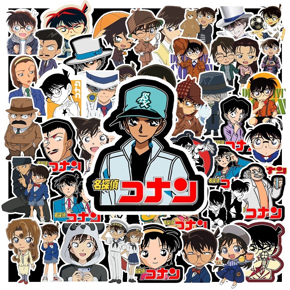 Set 50 Sticker Hình HOẠT HÌNH CONAN – Decal Trang Trí Xe - Laptop - Nón ...