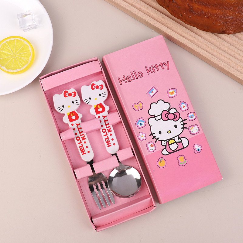 [HEVA]Kawaii Hello Kitty Chops Thìa Nĩa Sanrio KT Cat Bộ đồ ăn bằng ...