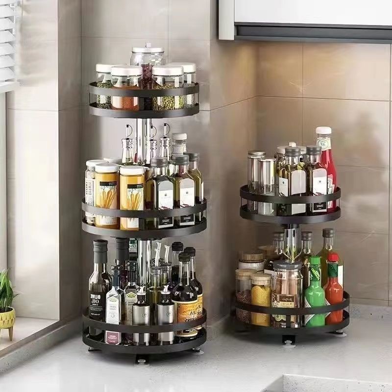 Hot Sale#Rotatable Seasoning Rack Kitchen Seasoning Rack Table Top ...