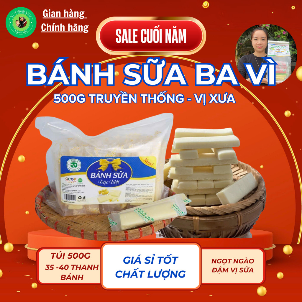 [ Gía Sỉ ] 500g Bánh Sữa Ba Vì Vị Truyền Thống COBOVA Bánh Sữa Ba Vì ...