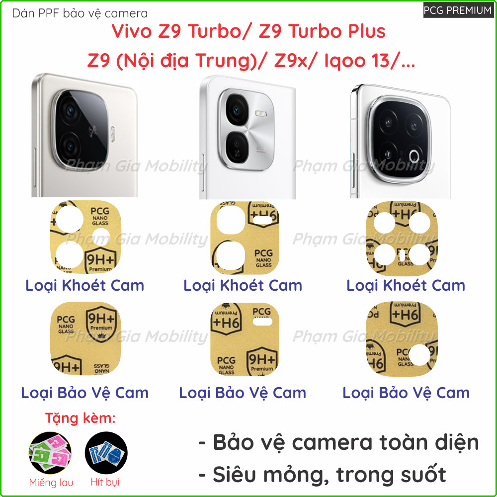 (Mua 1 tặng 1) Dán cường lực camera Vivo iQOO Z10 Pro/ Z9x/ Z9 Turbo Plus/ Z9 (Nội địa Trung ...