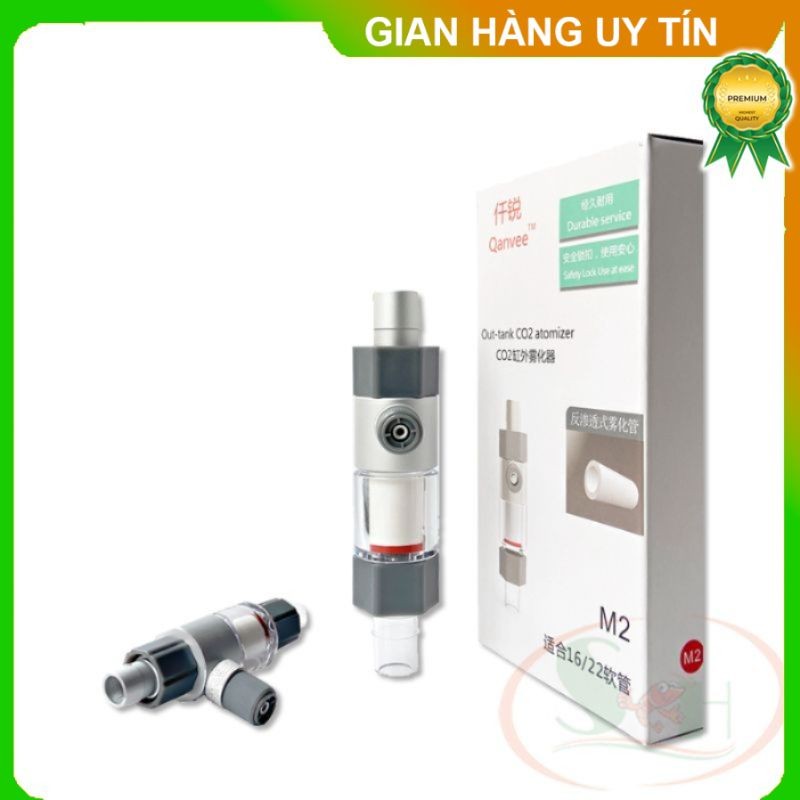 Trộn co2 Qanvee Out Tank Atomizer M1, M2 phi 12, 16 mm chữ T gắn ngoài bể thủy sinh store2 ...