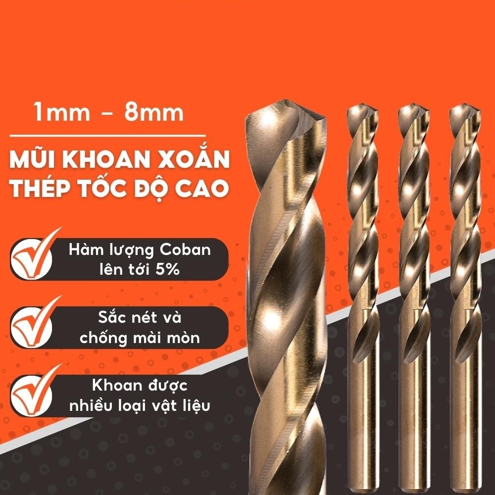 Mũi khoan inox đa năng NACHI 1mm - 8mm, mũi khoan bê tông, sắt, gỗ cho nhiều loại máy | Shopee ...