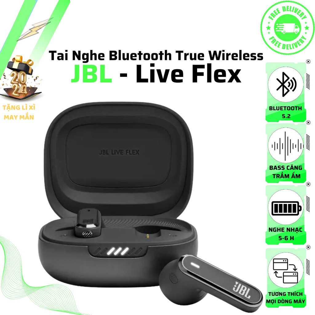 Tai Nghe Không Dây Bluetooth True Wireless JBL Live Flex, Công nghệ JBL ...
