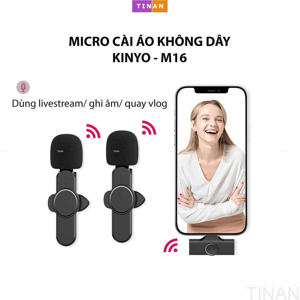 Micro Thu Âm Kẹp Áo Không Dây KINYO M16, 1 Mic, 2 Mic | Shopee Việt Nam