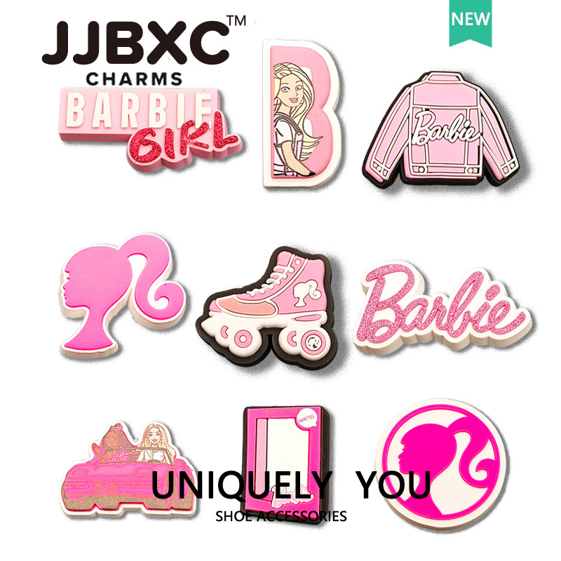 JJBXC Charm Cross Khóa Giày Barbie Phụ Kiện Màu Hồng Trang Trí Giày Bé ...