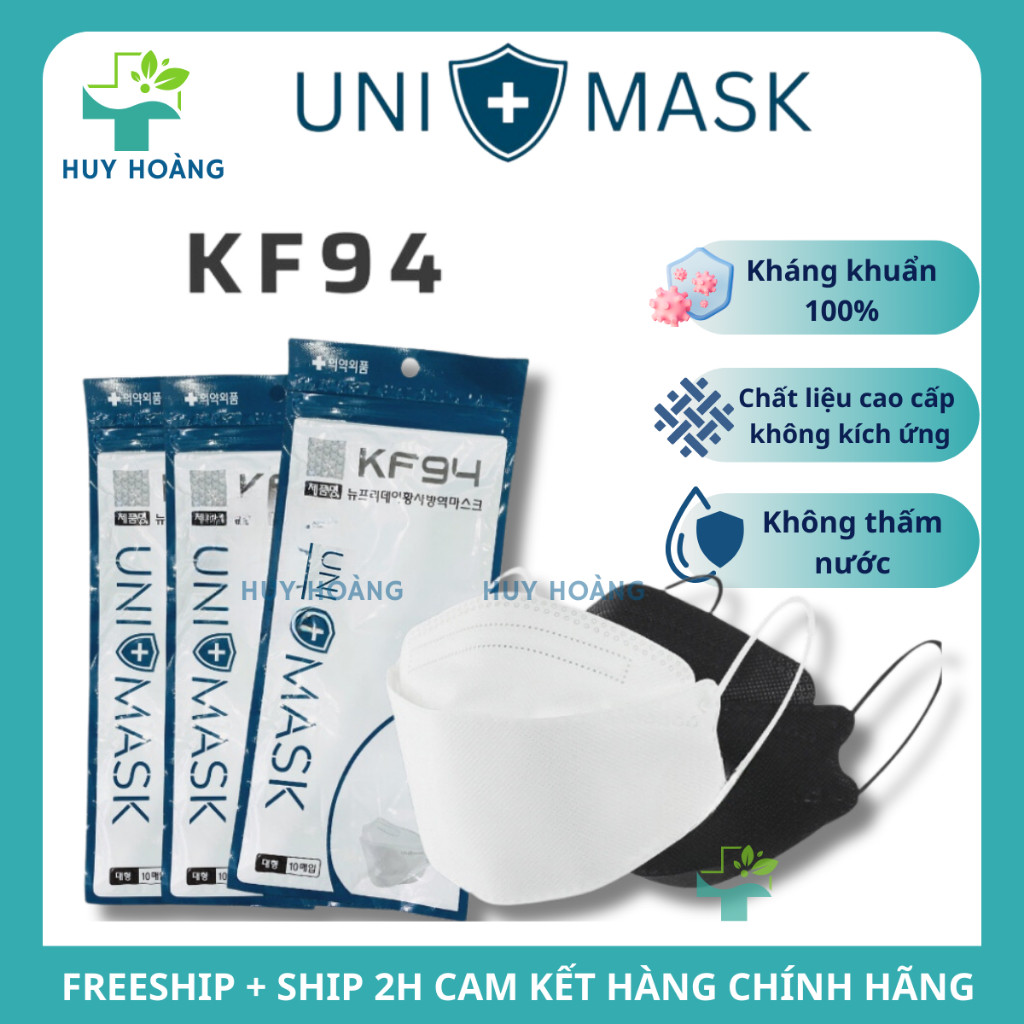 [ Combo 500C] Khẩu trang KF94 UNI MASK 4 lớp kháng khuẩn 4D Hàn Quốc ...
