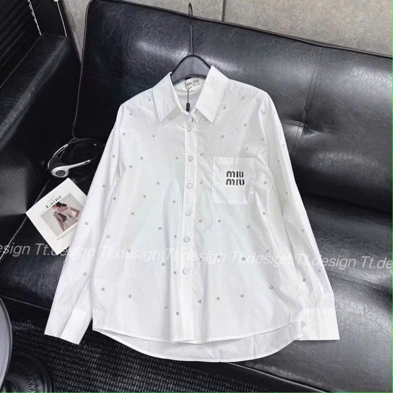 Áo Sơ Mi Mui Mui Đá Kim Cương KCloset Sơ Mi Nữ Chất Cotton Mềm Mịn ...