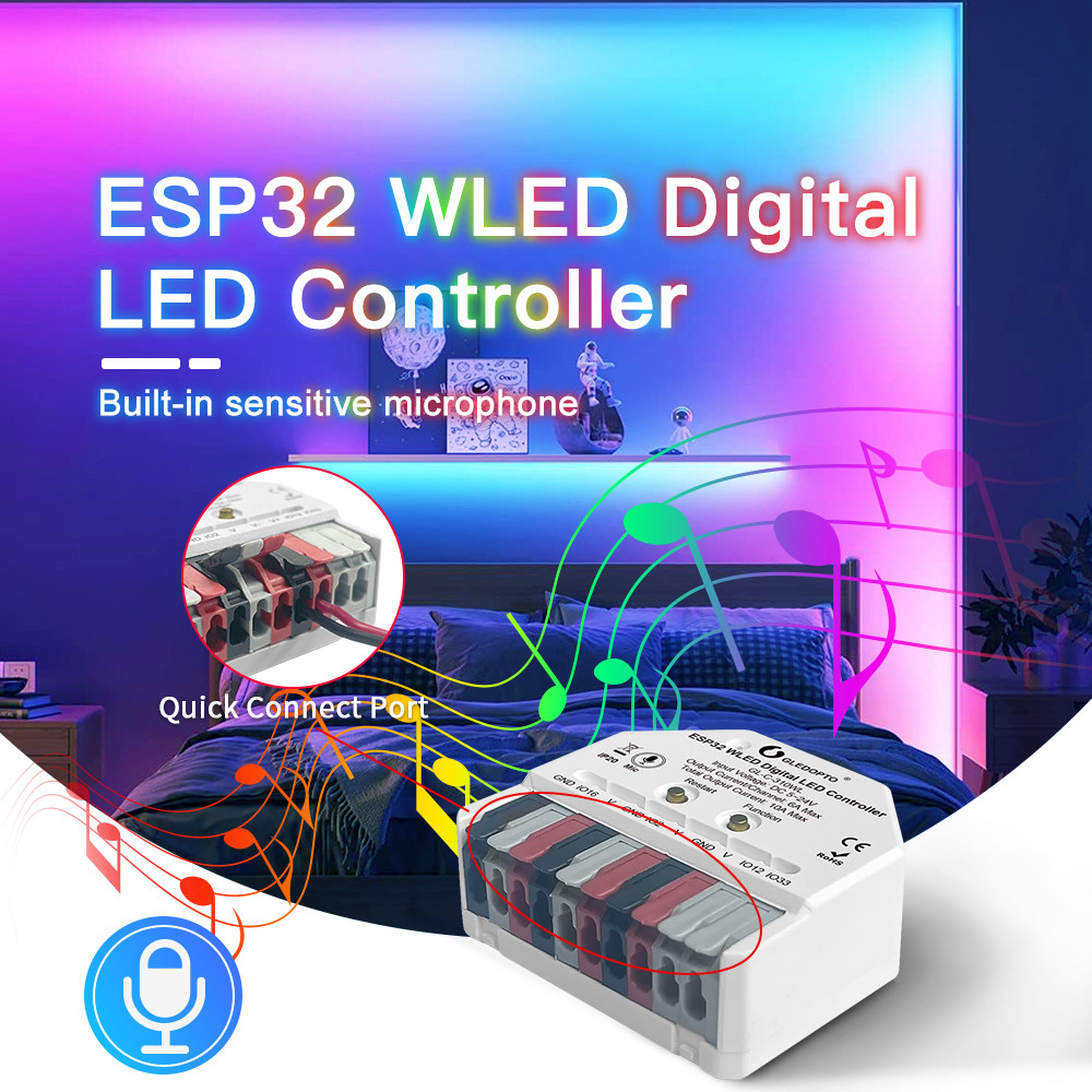 Bộ điều khiển WLED Mini GLEDOPTO ESP32 DIY Music Dynamic RGB Lighting ...