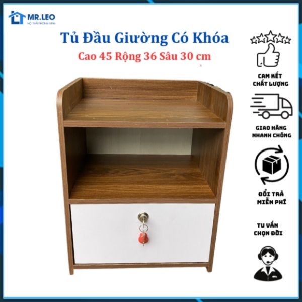 Tủ Để Đầu Giường - Tab Đầu Giường Gỗ MDF Cao Cấp Màu Gỗ - 6688 ...