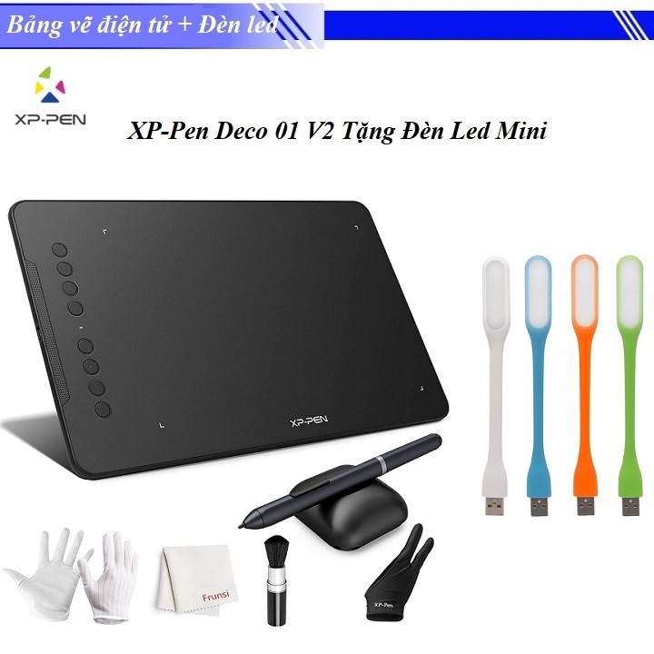 🎨 Bảng Vẽ Điện Tử XP-Pen Deco 01 V2 Android 8192 Mức Nhấn Cảm Ứng Nghiêng 10x6.25 Inch Kèm Găng ...