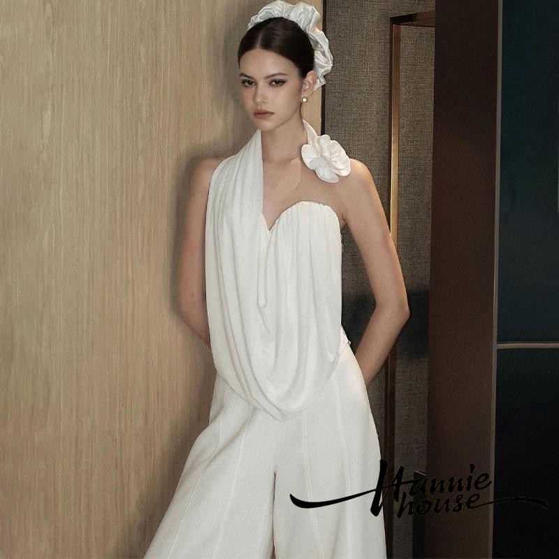 Hannie House- Áo dây hở lưng bất đối xứng hình hoa mùa hè dành cho nữ ...
