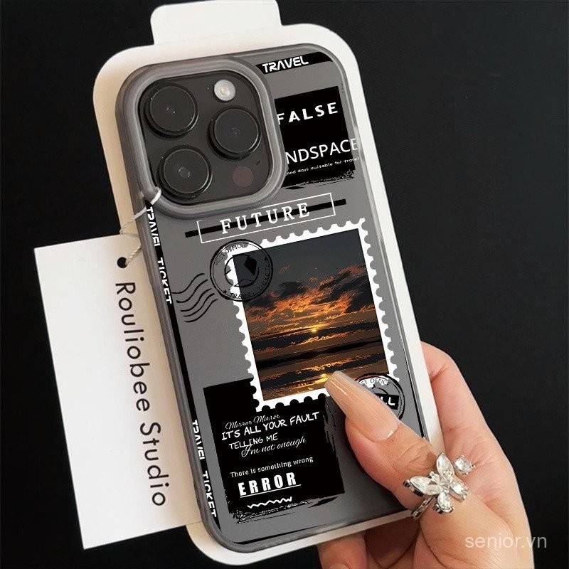 Ốp điện thoại di động tem Cổ Điển Họa tiết lãng mạn đẹp mờ dùng cho iPhone 11 12 13 14 15 16 ...