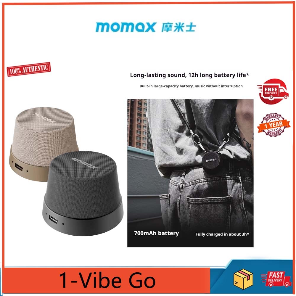 Momax BS6 1-Vibe Go Loa không dây từ tính Giá đỡ điện thoại từ tính di động Loa Mini 360 ° Âm ...