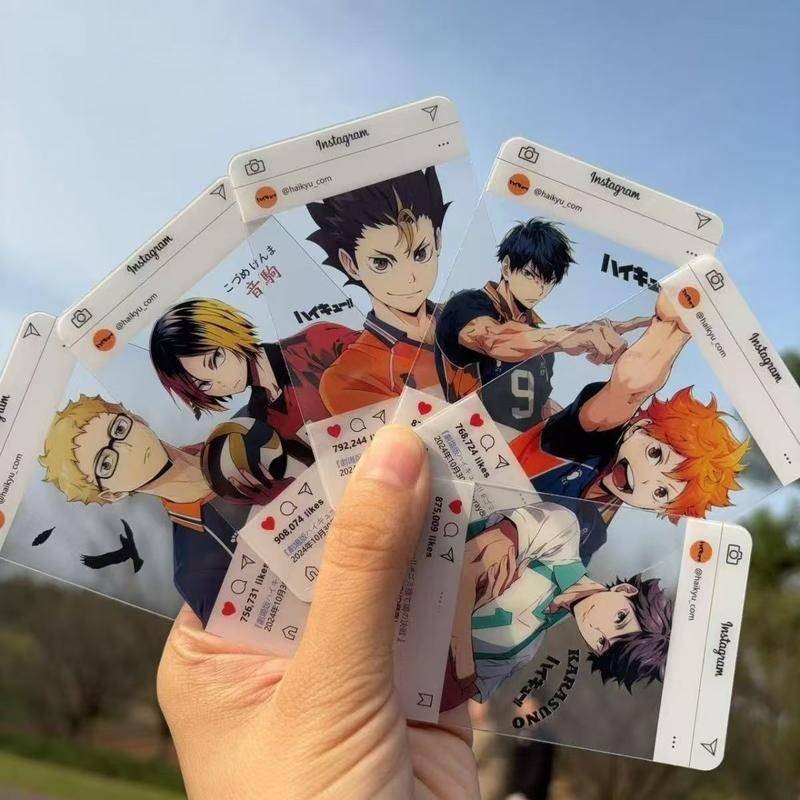6 Cái / lốc Haikyuu Pvc Trong Suốt Thẻ Ảnh Đạo Cụ Diy Card Anime Ngoại ...