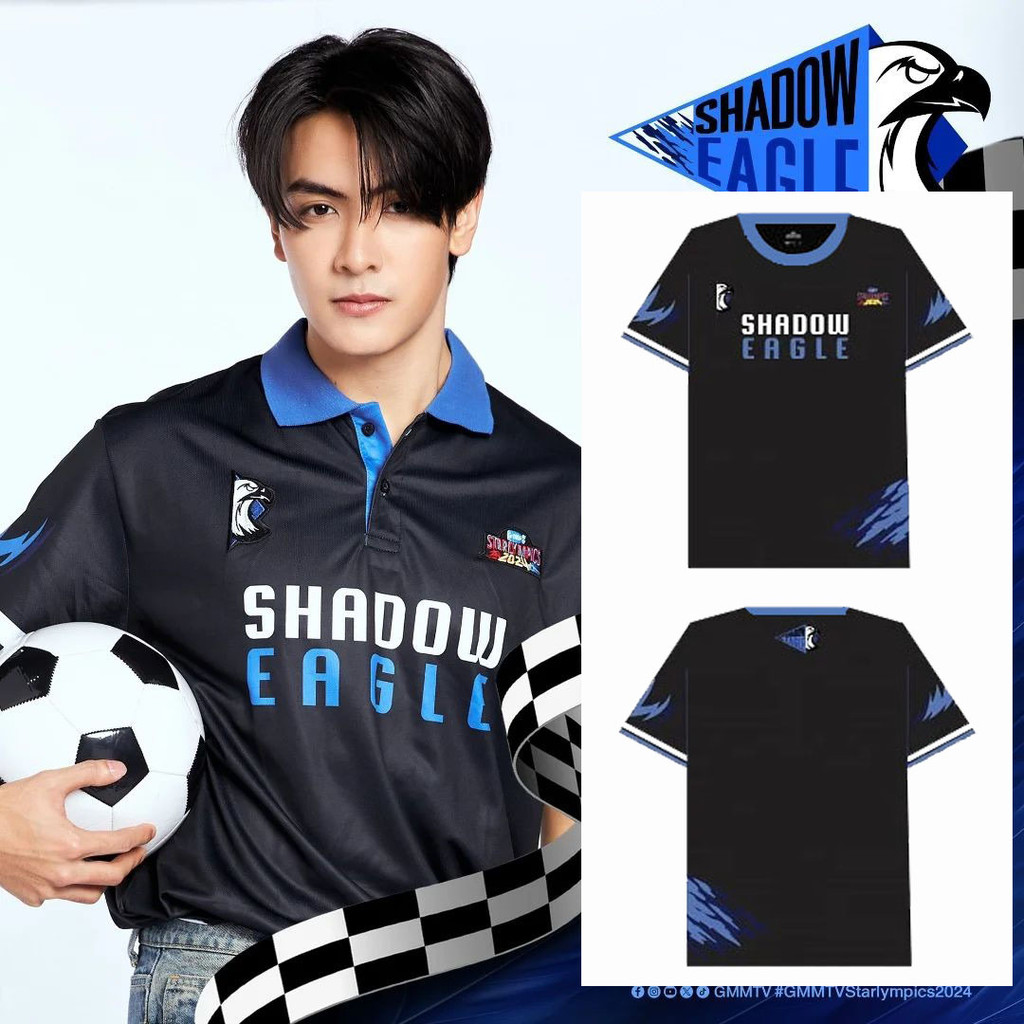 Gmmtv STARLYMPICS 2024 / Shadow Eagle Jersey Áo thun ngắn tay cổ tròn màu đen Áo thun thể thao ...
