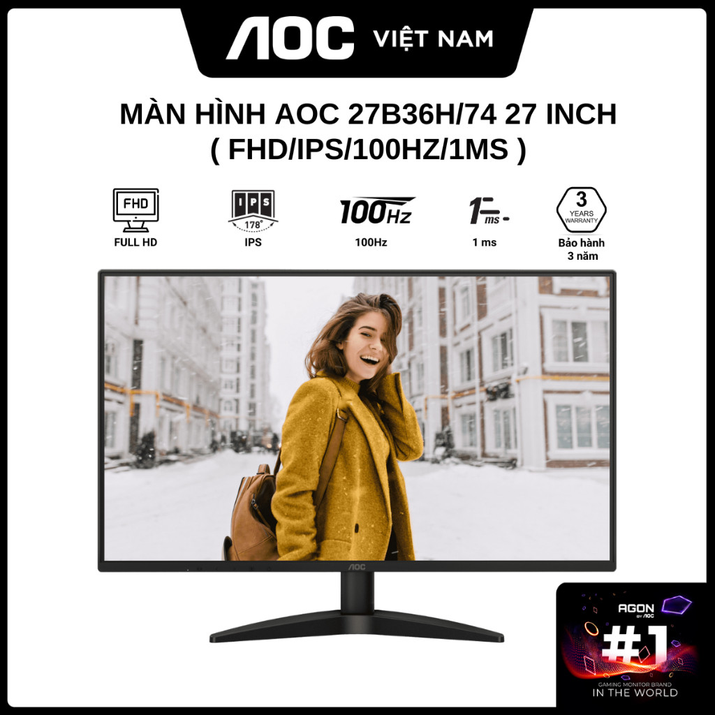 Màn Hình AOC 27B36H/74 27 inch ( FHD/IPS/100Hz/1ms ) - Hàng Chính Hãng ...
