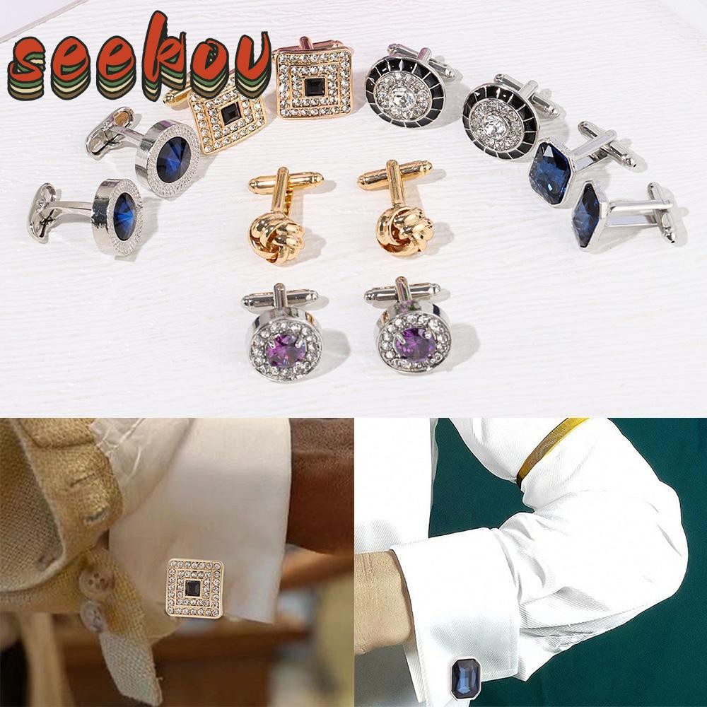 Seekov Khuy măng sét dành cho nam Siêu Shinny Quà tặng Phong cách thanh lịch Nút thắt áo sơ mi ...