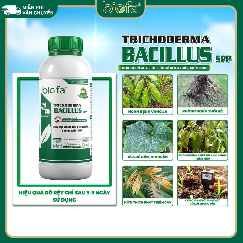 (MUA 1 TẶNG 2) Biofa Trichoderma Bacillus (500ml) - Chặn Đứng Xoăn Ngọn, Vàng Lá, Thối Rễ, Ức ...