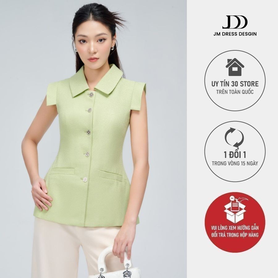 Áo thiết kế JM Dress Design cổ nam, không chân, chất liệu Kate cao cấp, có đọ bền cao 2T38.2207K ...