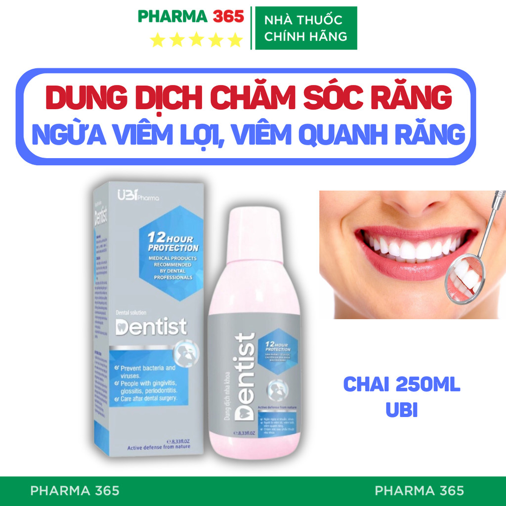 Nước súc miệng Dentist UBI - Hỗ trợ hôi miệng, nhiệt miệng, chảy máu chân răng (250ml) [Chính ...