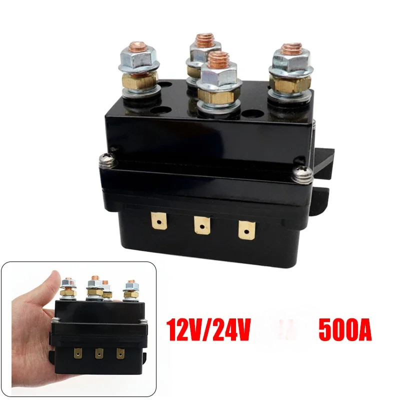 Bộ điều khiển rơle điện từ tời 12V / 24V 500A DC Switch 4WD 4x4 Thuyền ATV Điều khiển xe tải Hệ ...